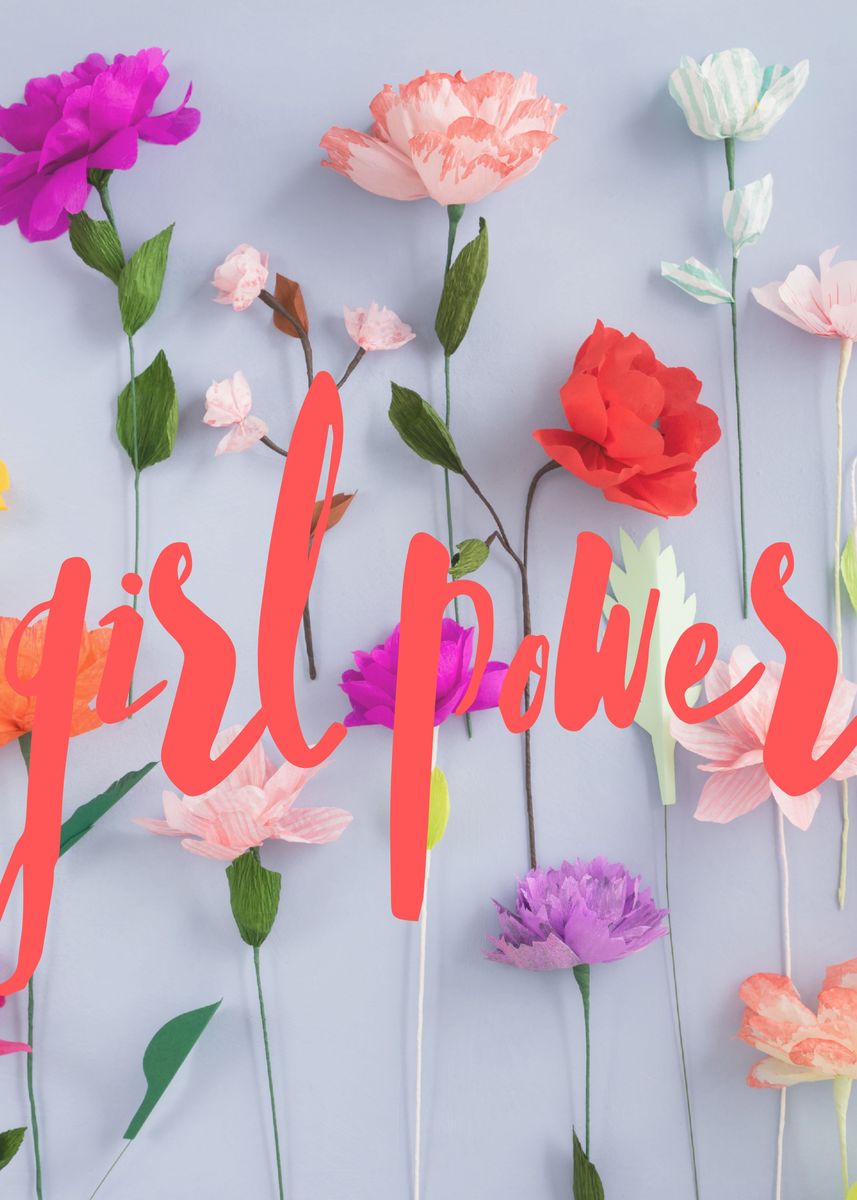 'Girl Power Ditsy Flowers' Poster, picture, metal print, paint by Asher ...