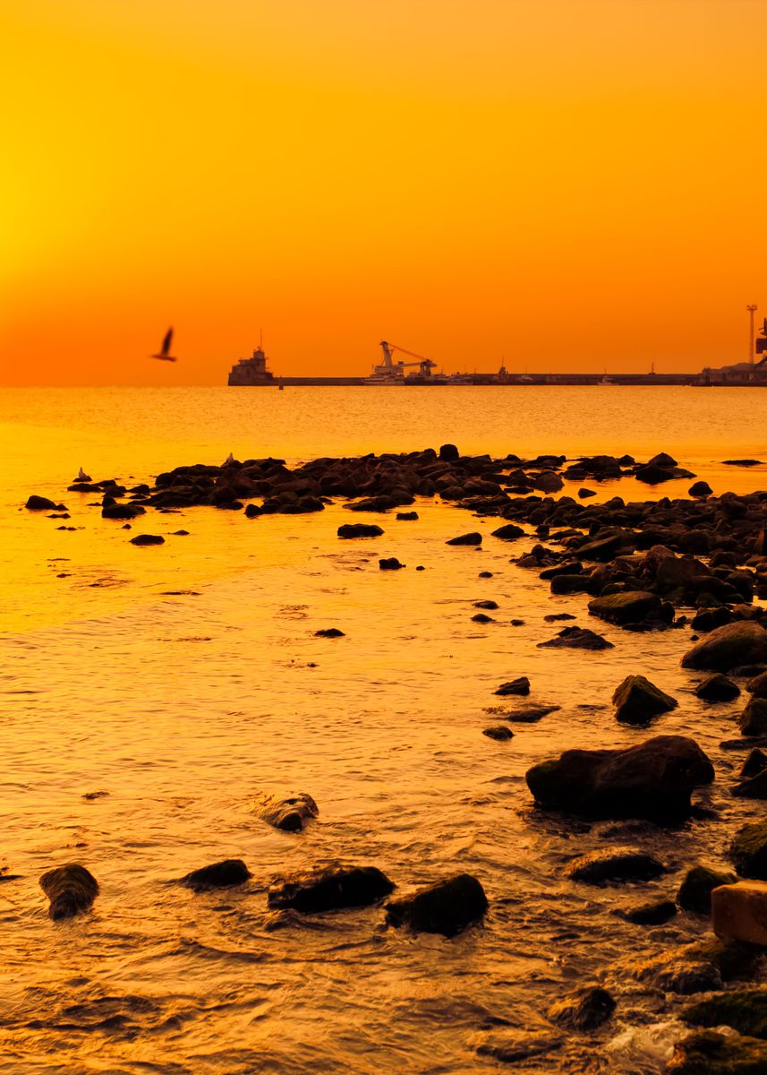 'Sunrise Over Sea' Poster, picture, metal print, paint by Stunning ...