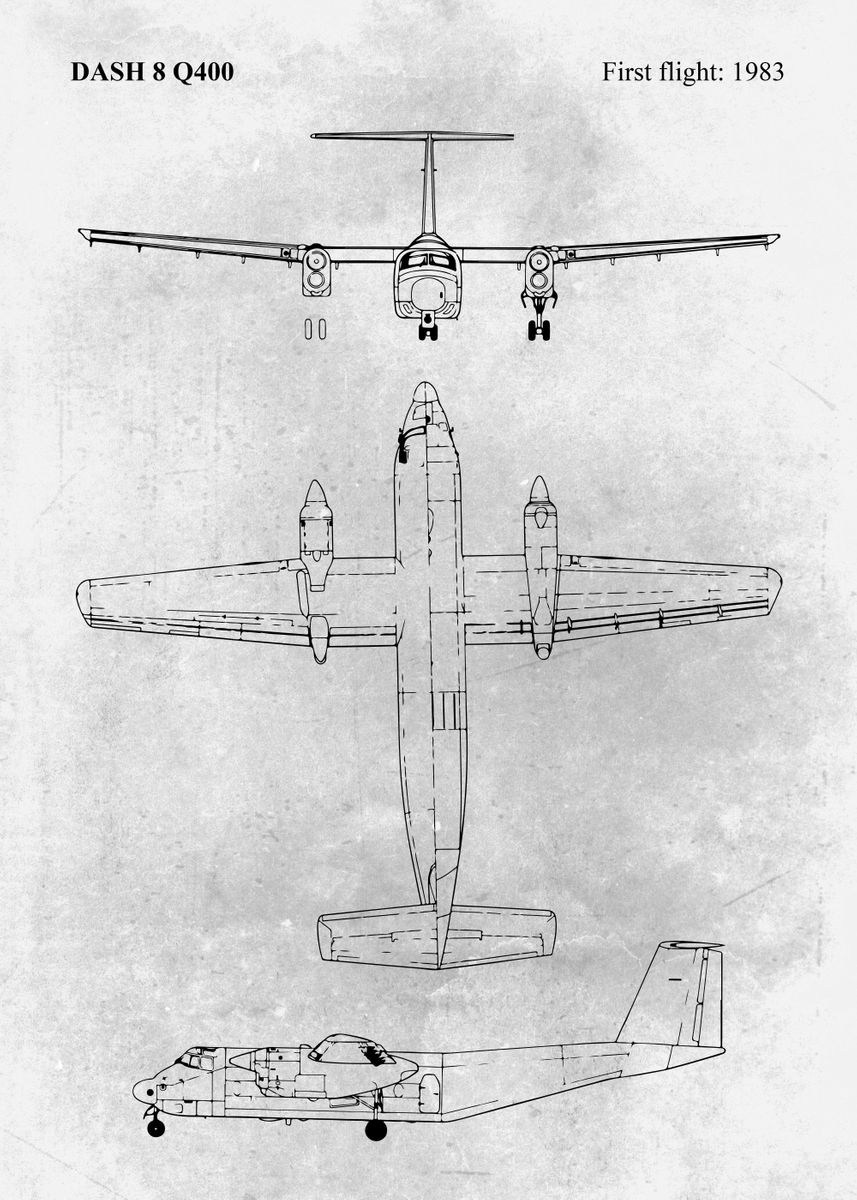 'Dash 8 Q400' Poster, picture, metal print, paint by Xavier Vieira ...