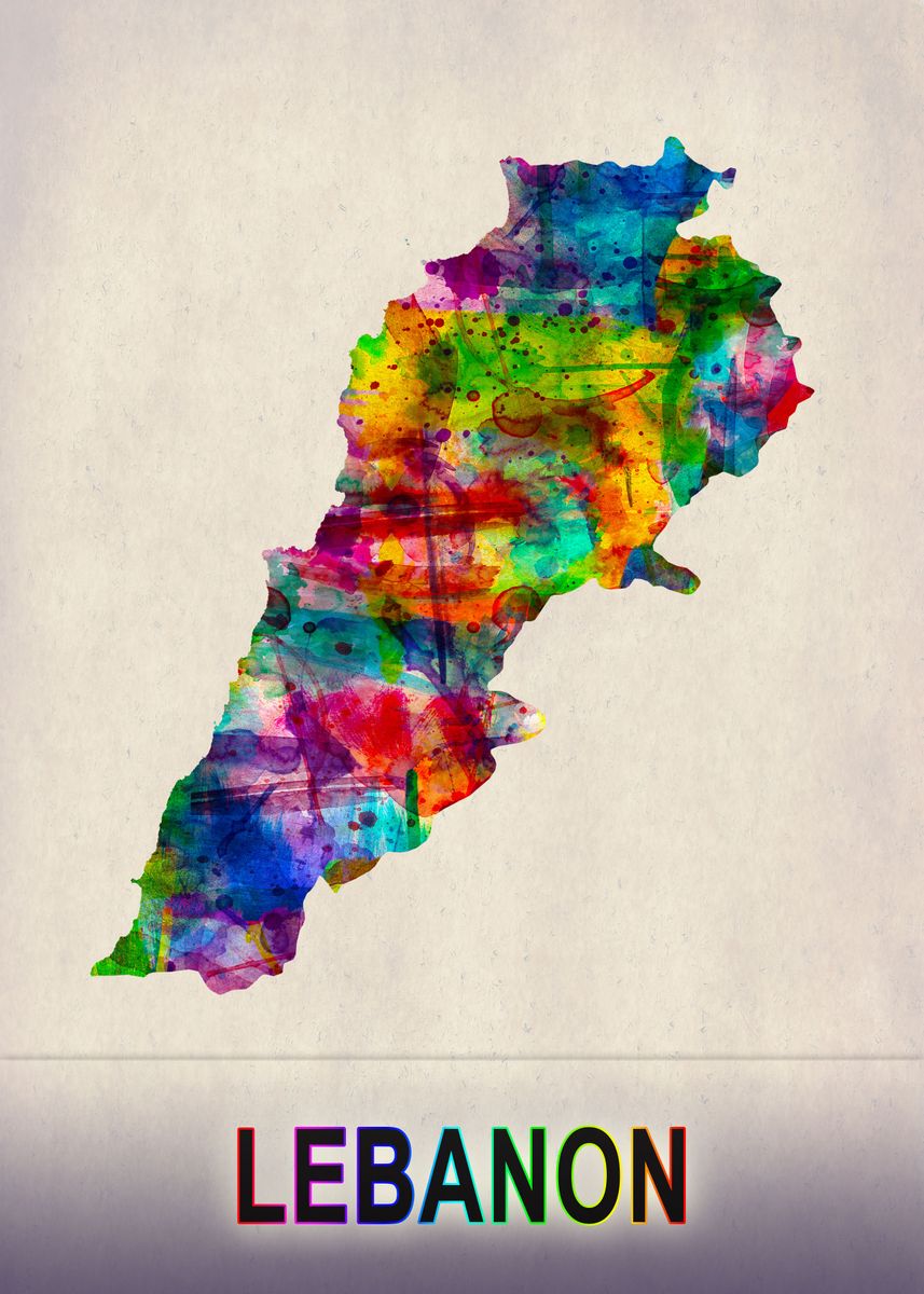 'Lebanon Map in Watercolor' Poster by Towseef Dar | Displate