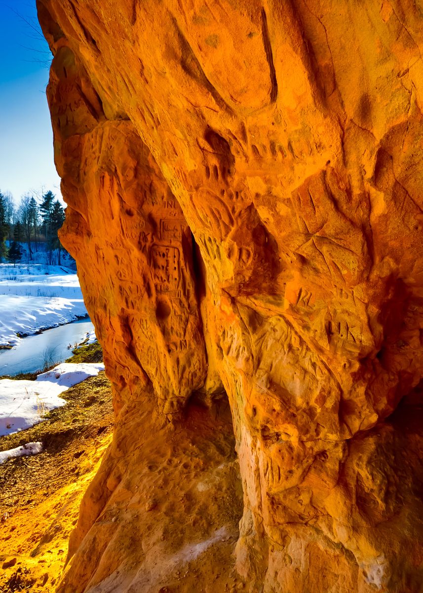 'Sandstone Cave In Latvia' Poster, picture, metal print, paint by ...
