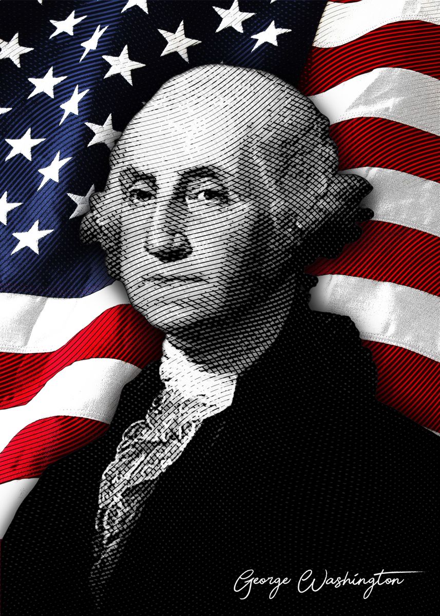'George Washington' Poster, picture, metal print, paint by Kitty Kit ...