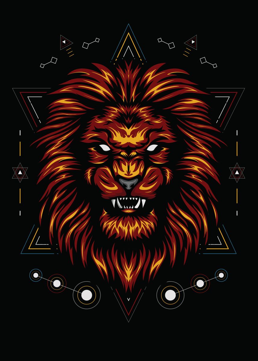 'Vector Lion Illustration' Poster, picture, metal print, paint by Agora ...