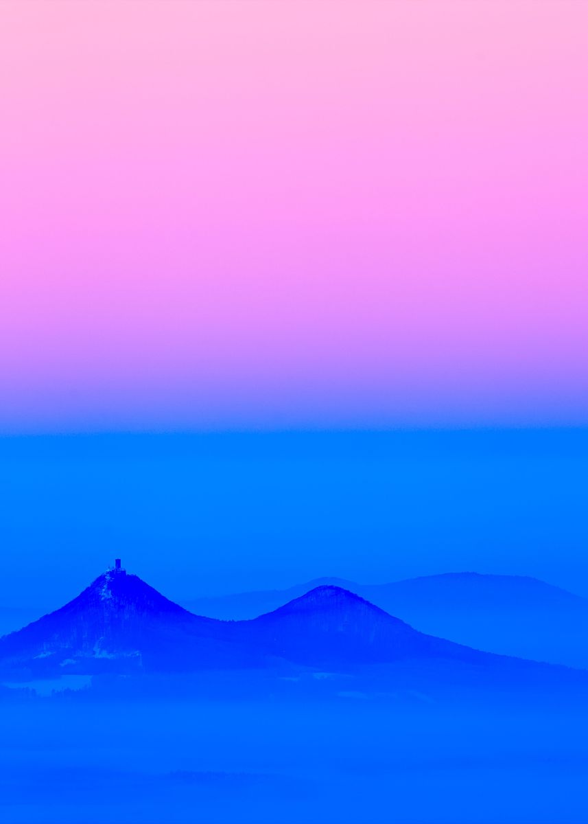 'Bezdez Hill Blue Winter La' Poster by Stunning Wallpapers | Displate