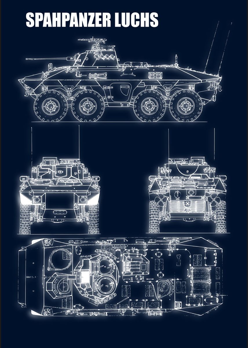 'SPAHPANZER LUCHS TANK' Poster, picture, metal print, paint by Genaro ...