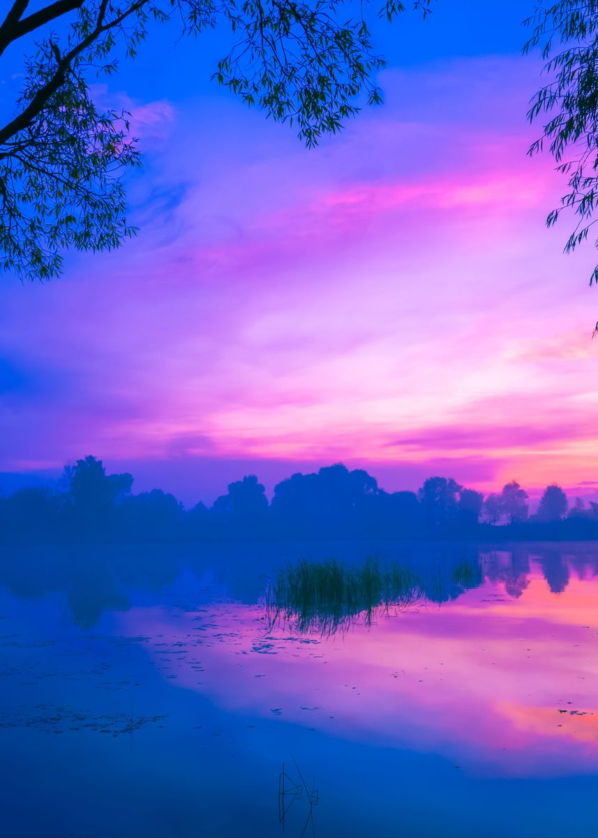 'Early Morning Dawn Over Th' Poster, picture, metal print, paint by ...