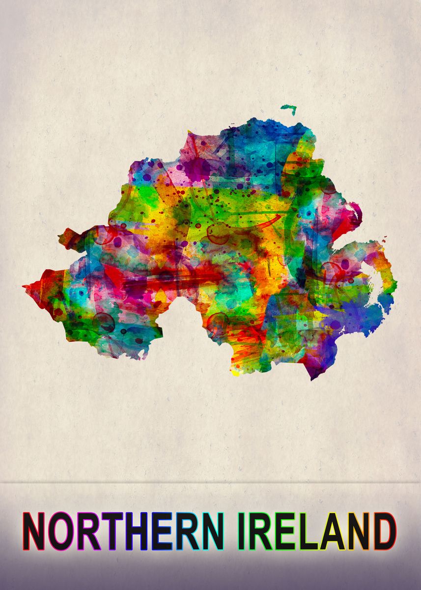 'Northern Ireland Map' Poster by Towseef Dar | Displate