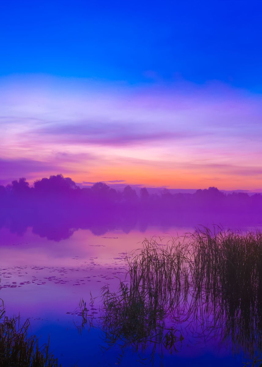 'Early Morning Dawn Over Th' Poster, picture, metal print, paint by ...