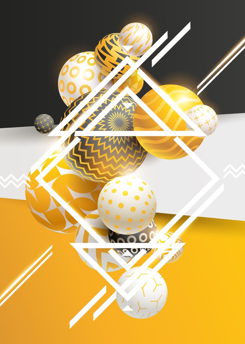 'ABSTRACT COLORFUL BALLS' Poster, picture, metal print, paint by Turie ...