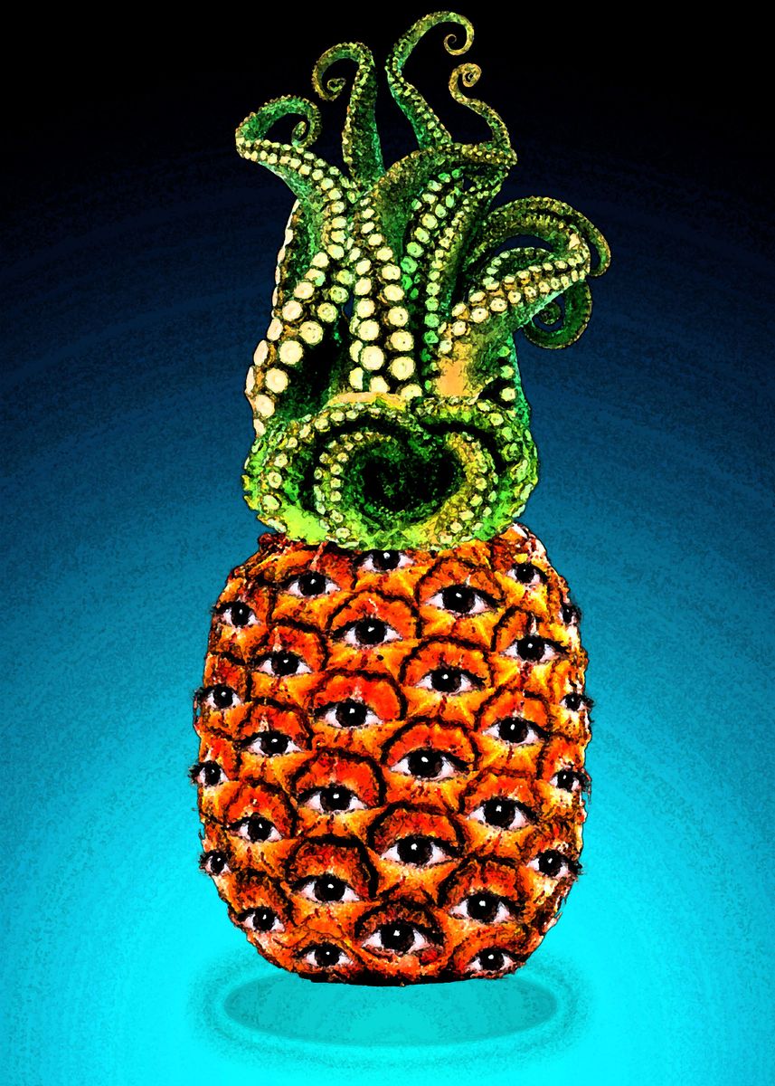 'Pine Octopus Aug19' Poster, picture, metal print, paint by janah lelis ...