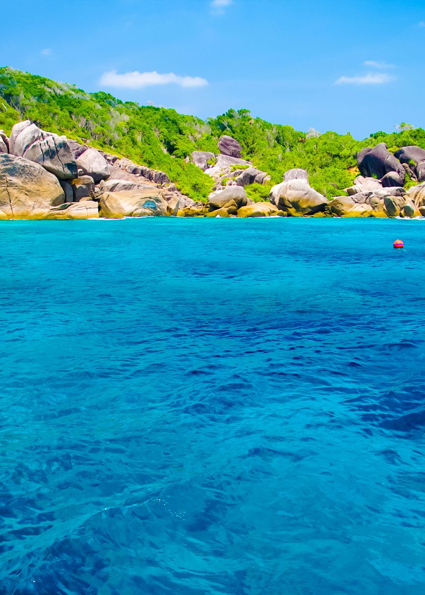 'Beautiful Blue Sea From So' Poster, picture, metal print, paint by ...