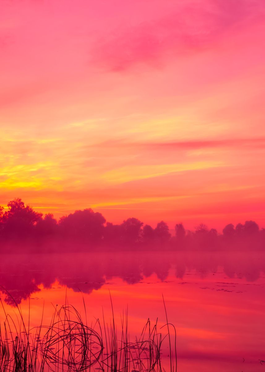 'Early Morning Dawn Over Th' Poster by Stunning Wallpapers | Displate