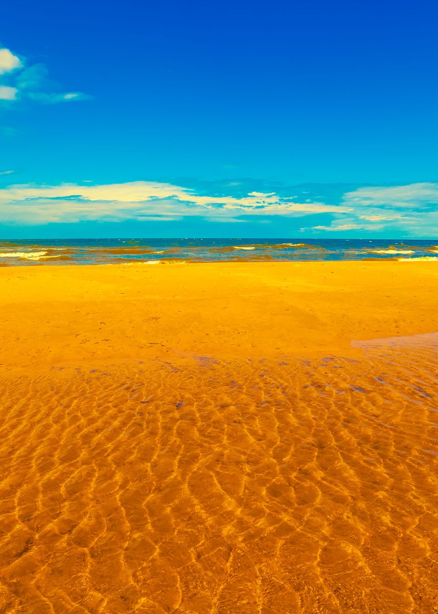 'The Beach At High Tide' Poster, picture, metal print, paint by ...