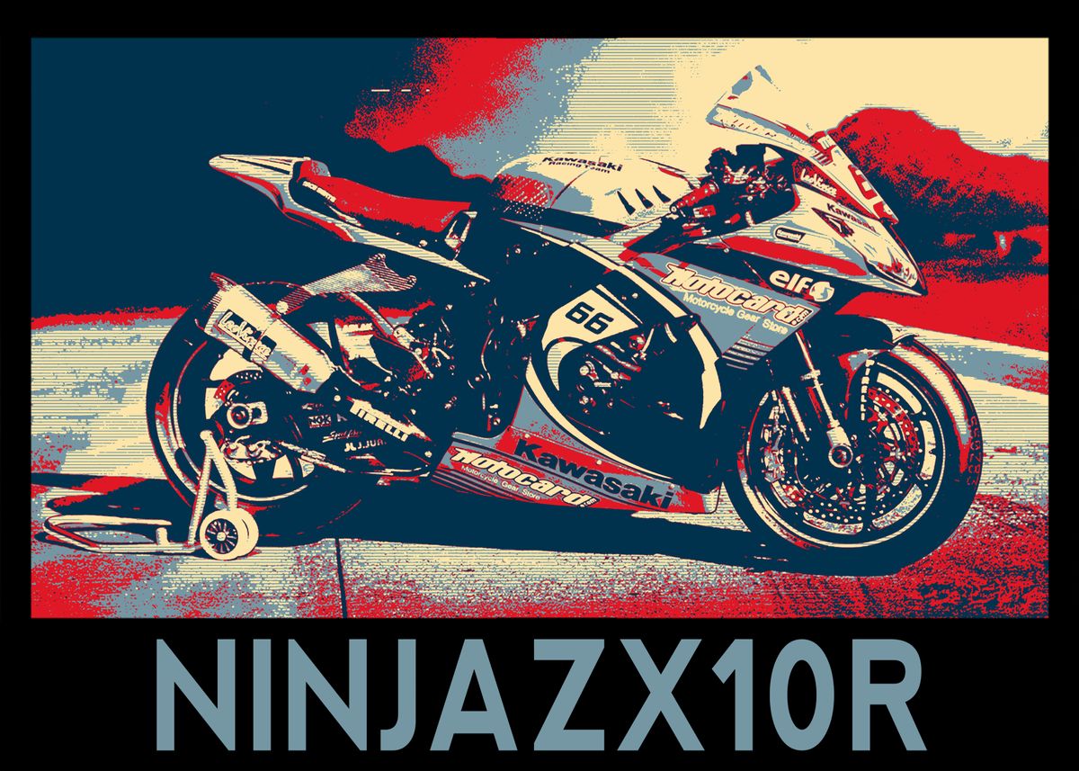 'Kawasaki Ninja ZX10R Side' Poster by OriginXvi | Displate