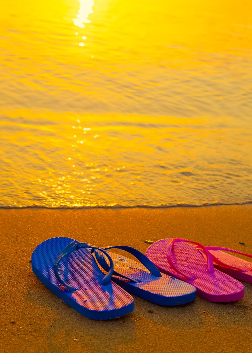 'Romantic Beach Scene Femal' Poster, picture, metal print, paint by ...