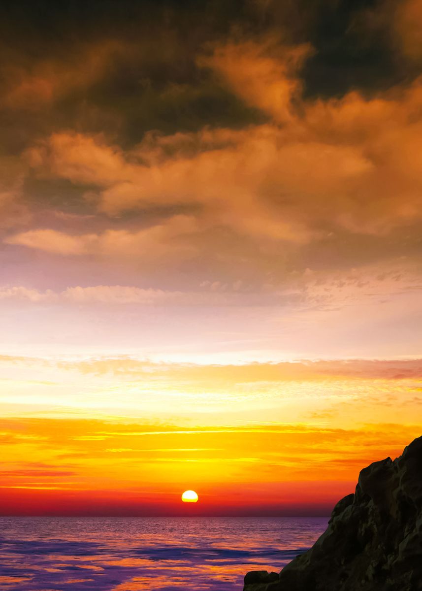 'Woman In Praise At Sunrise' Poster, picture, metal print, paint by ...