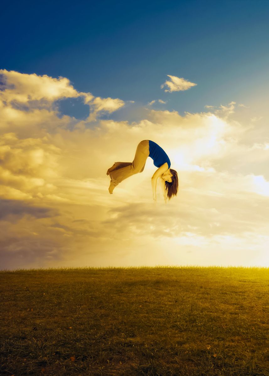 'Woman Floating To Sky' Poster, picture, metal print, paint by Stunning ...