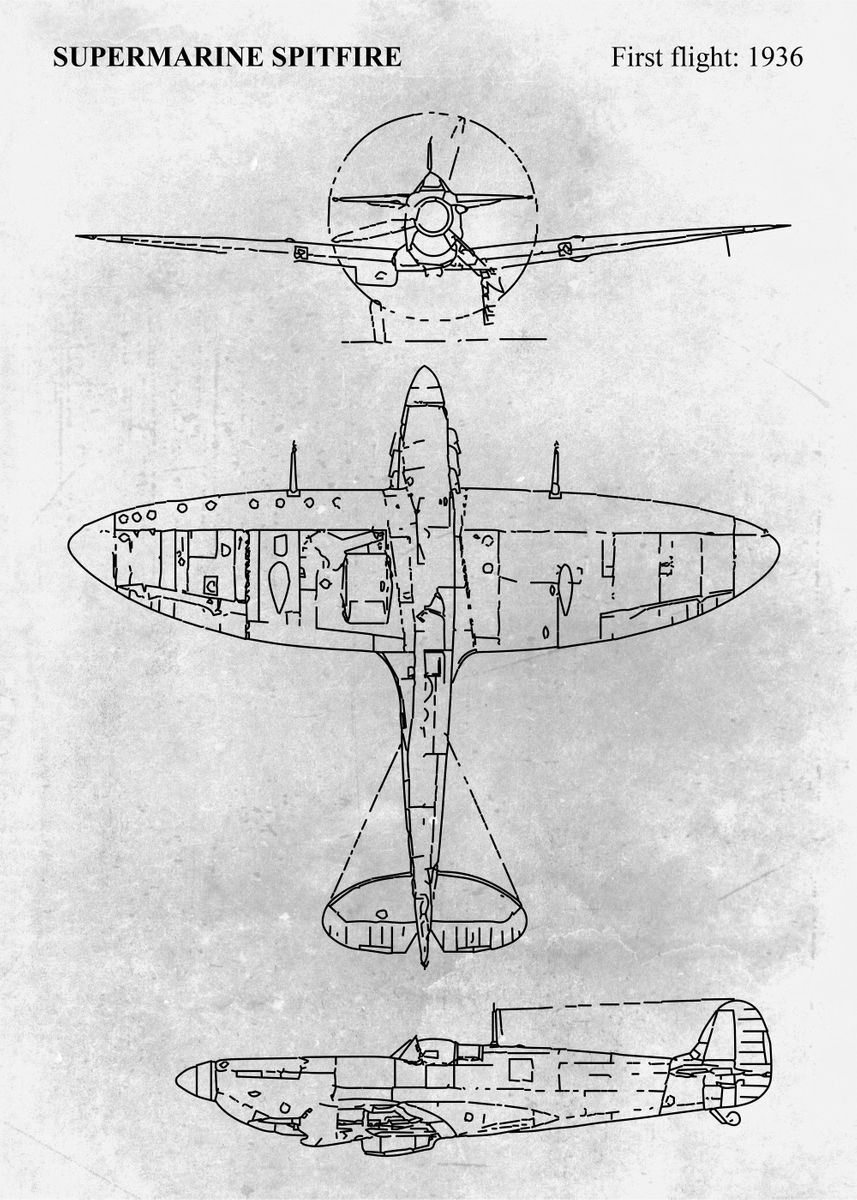 'SUPERMARINE SPITFIRE' Poster, picture, metal print, paint by Xavier ...