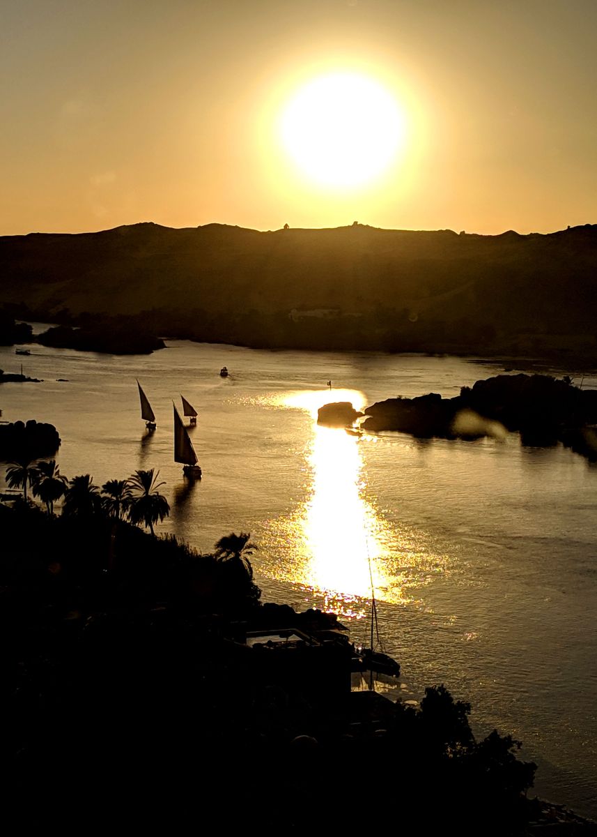 'Sunset Aswan' Poster, picture, metal print, paint by John Deindorfer ...