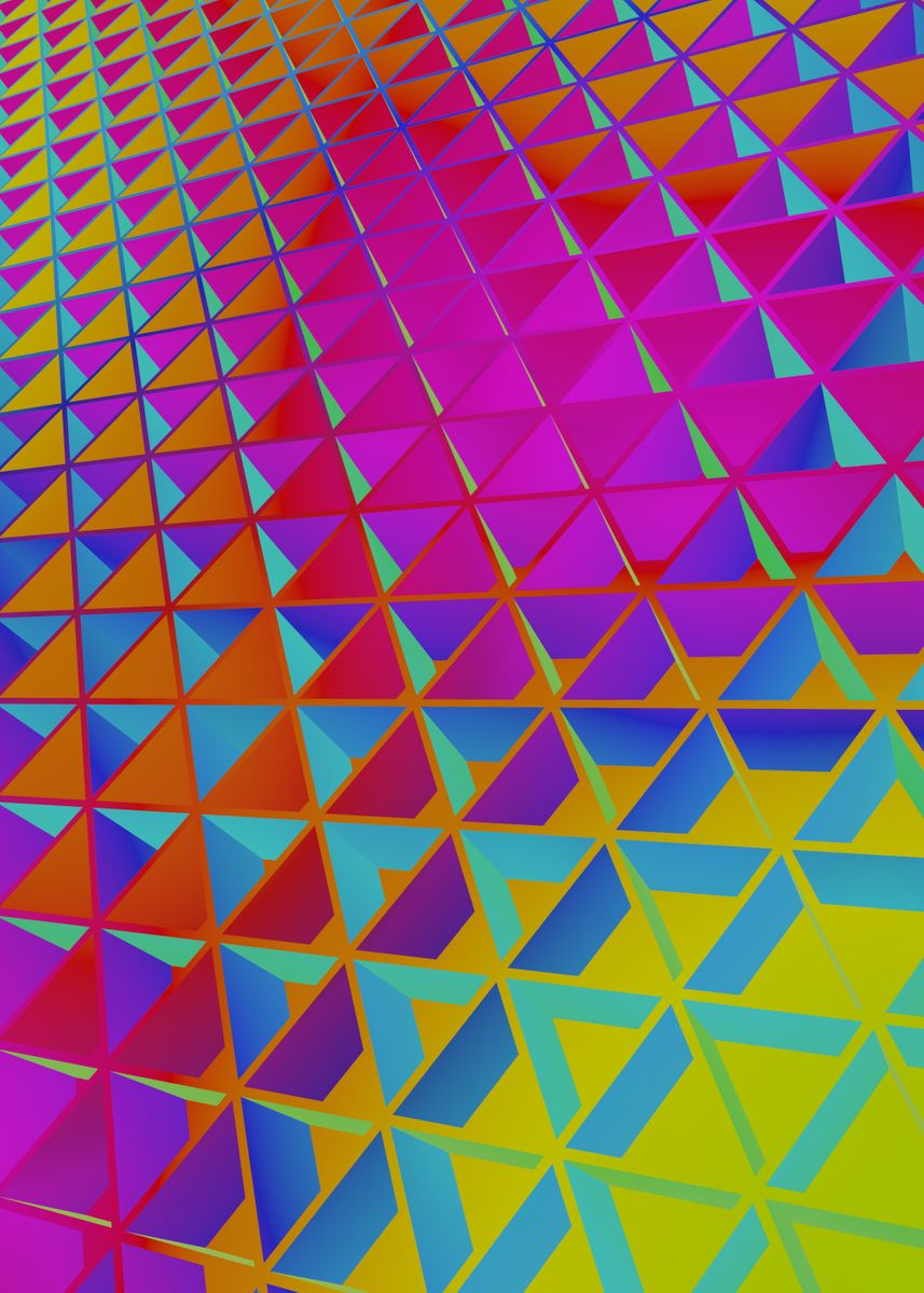 '3D triangle walls 3' Poster, picture, metal print, paint by Marcin ...