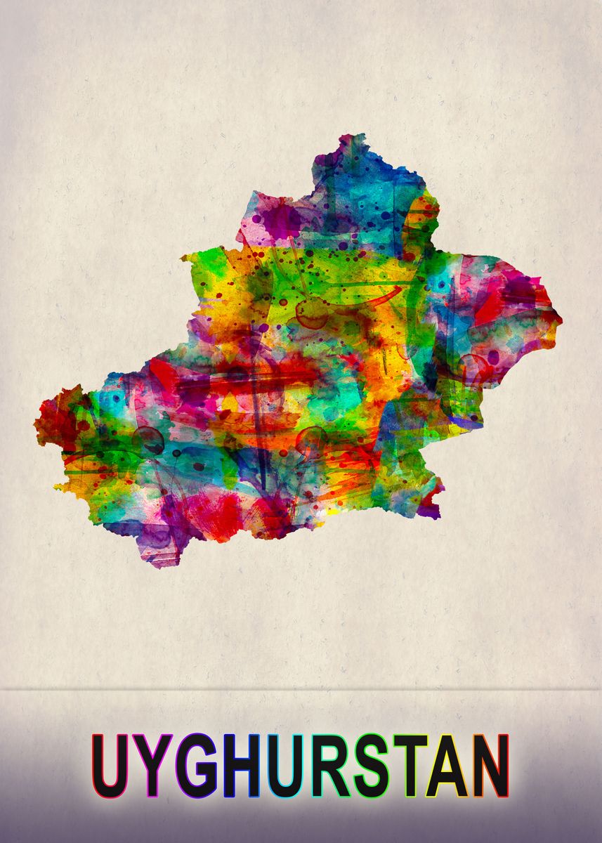 'Uyghurstan Map Watercolor' Poster by Towseef Dar | Displate