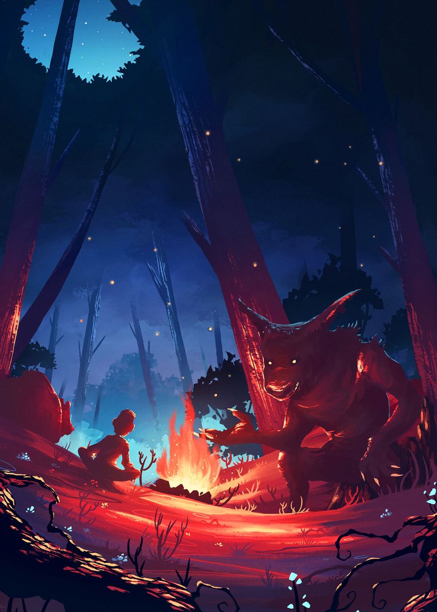 'Friendship Monster Fantasy' Poster, picture, metal print, paint by ...