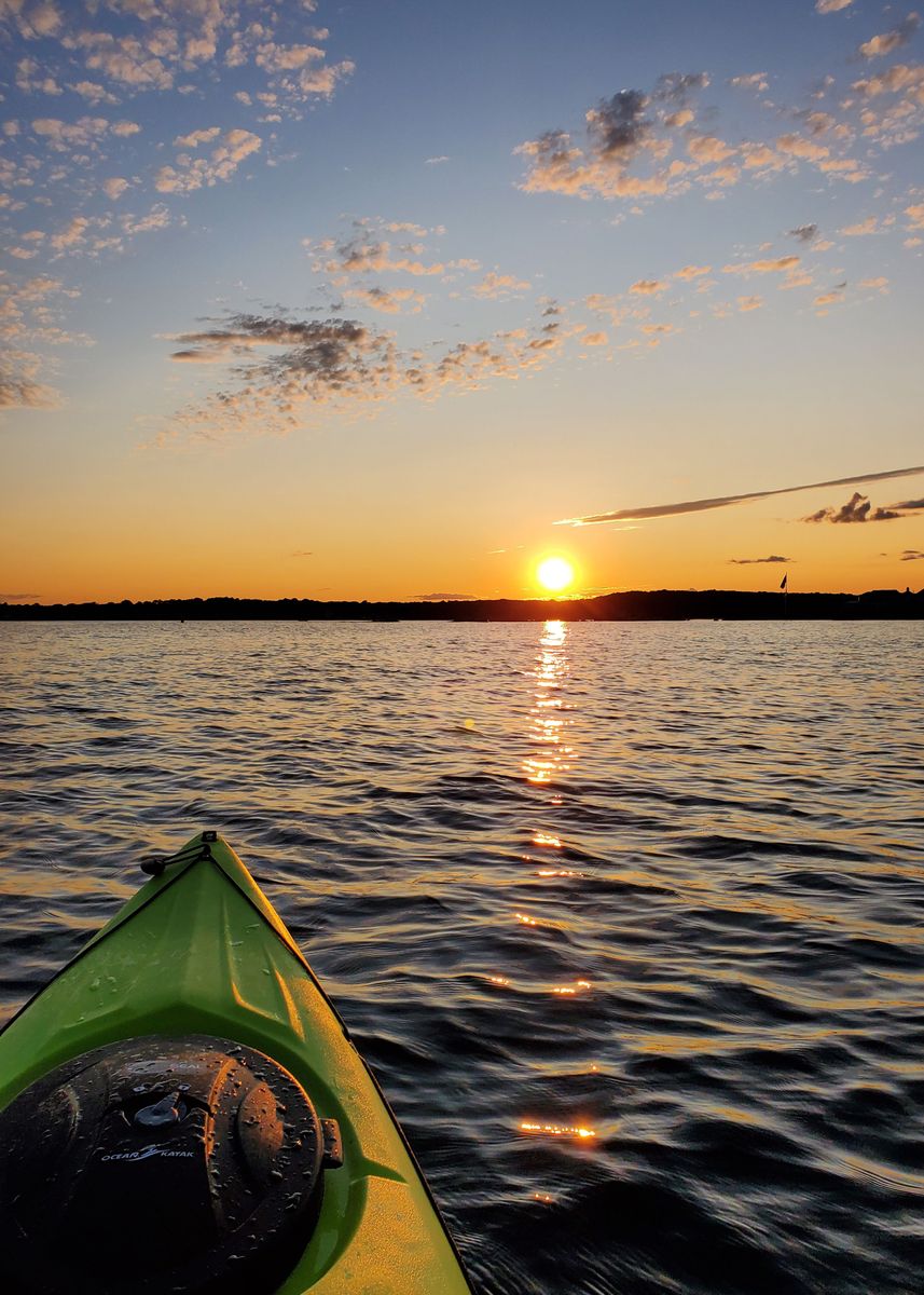 'Kayak Sunset' Poster, picture, metal print, paint by Steve | Displate