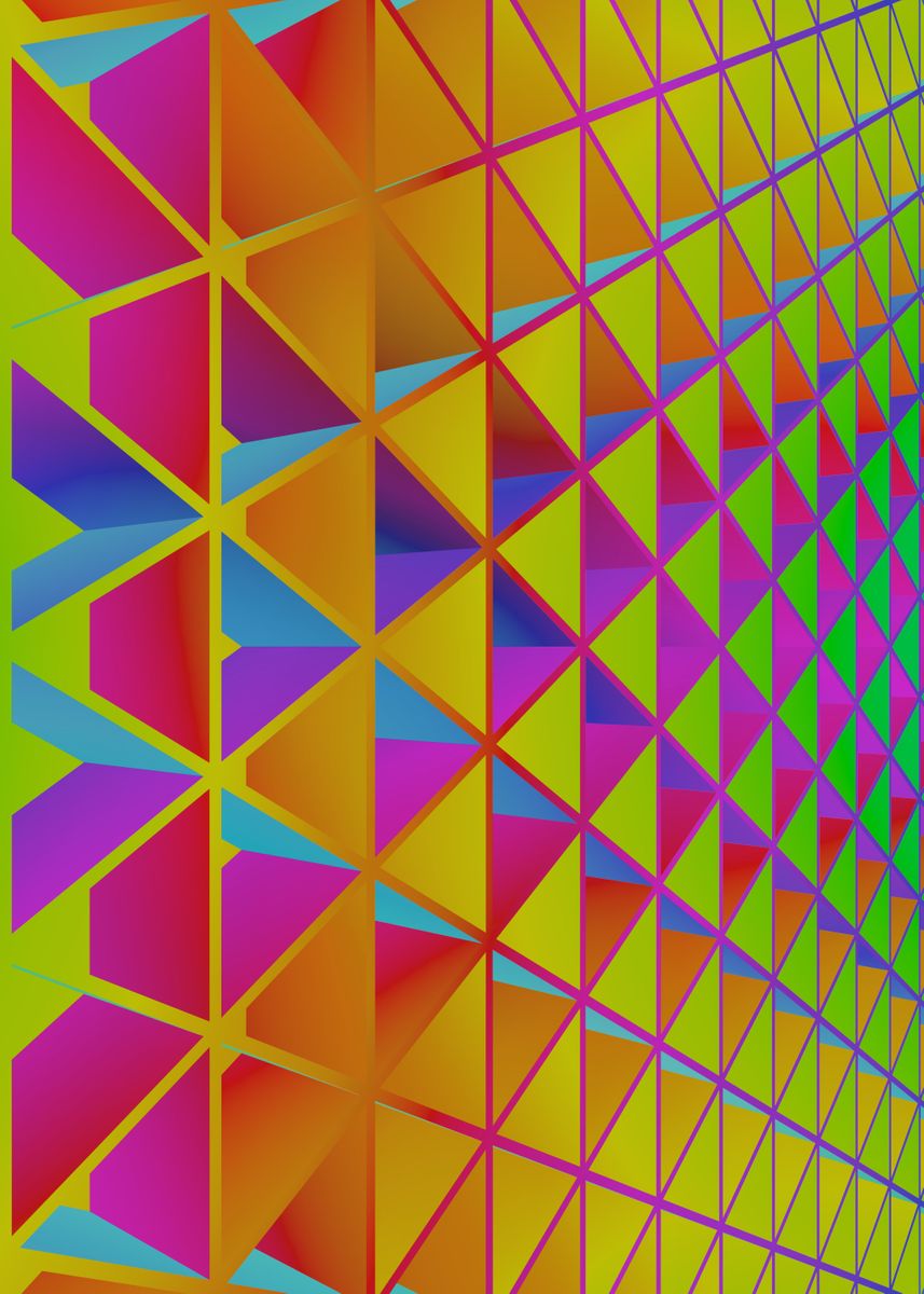 '3D triangle walls 1' Poster by Marcin Sieteski | Displate