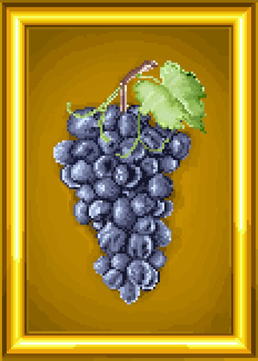 'Grapes pixel art' Poster, picture, metal print, paint by Crowny by Mat ...