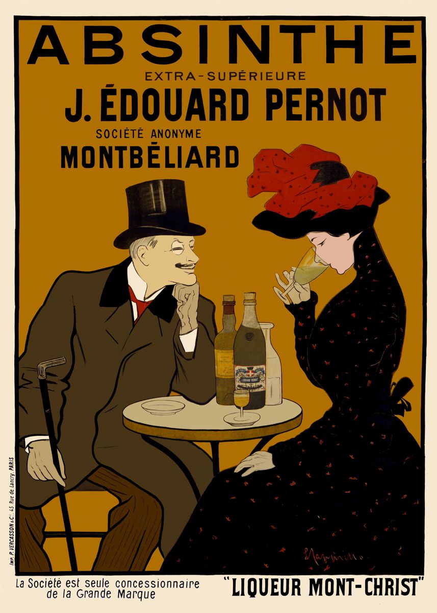 'Vintage Absinthe Ad' Poster, picture, metal print, paint by Head ...