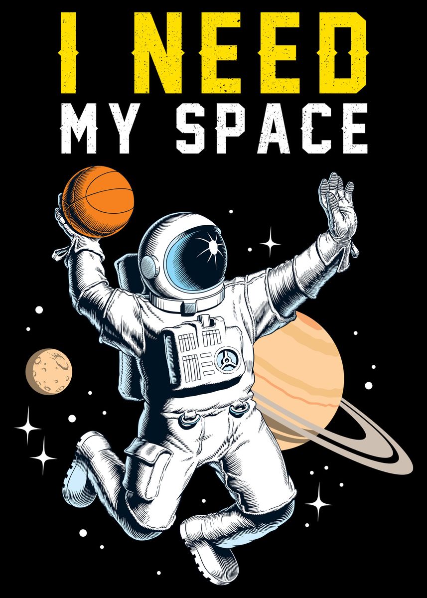 'Basketball Player Nasa' Poster, picture, metal print, paint by Mk ...
