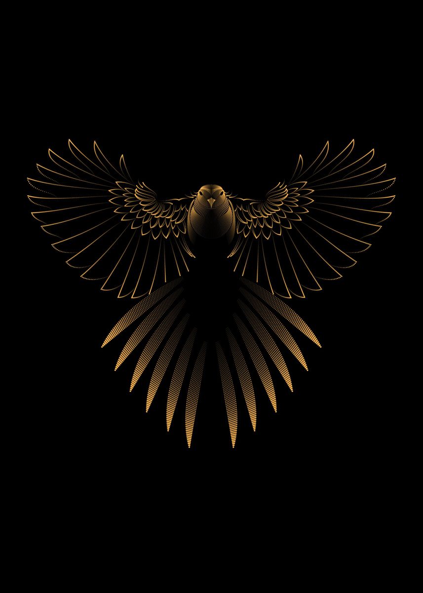 'BIRD WINGS OPEN FLYING' Poster, picture, metal print, paint by Turie ...