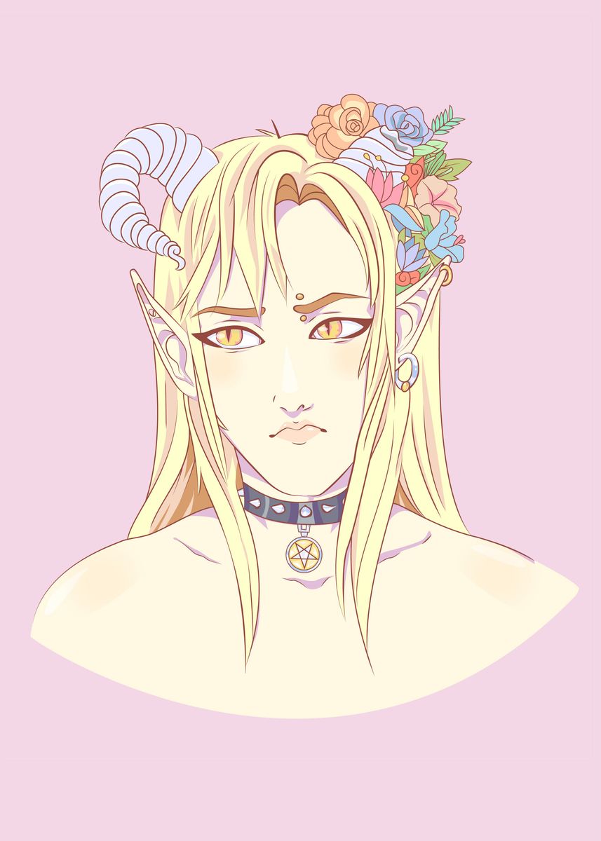 'Pastel Flower Demon' Poster, picture, metal print, paint by katochan ...