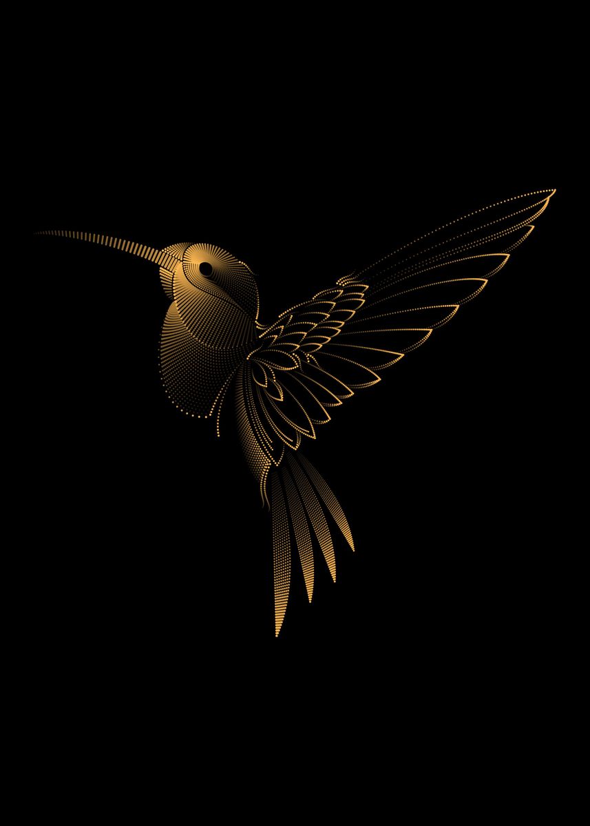 'BIRD GOLD VECTOR' Poster, picture, metal print, paint by Turie Art ...