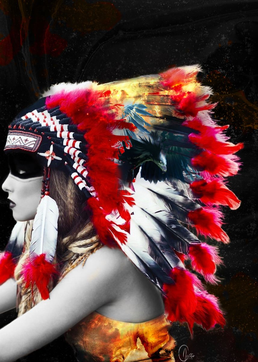 'indian soul' Poster, picture, metal print, paint by Anthony Cecchini ...