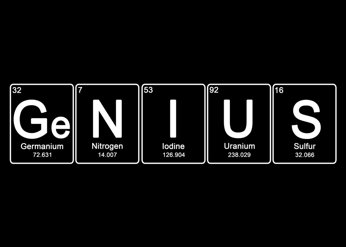 'Genius Chemical Elements' Poster by Pod M | Displate