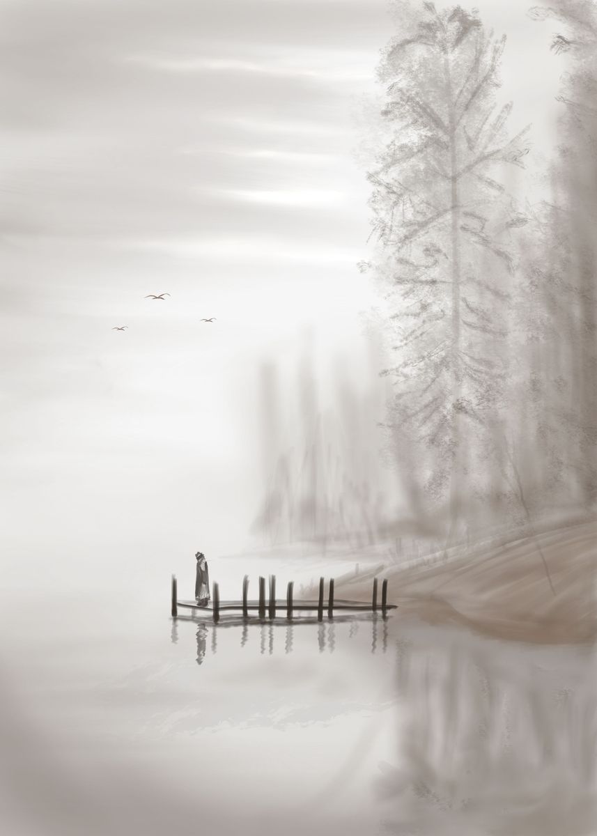'Gloomy' Poster, picture, metal print, paint by Mazzeidesign | Displate
