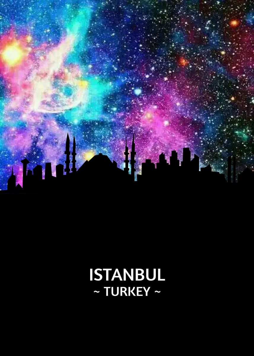 'Istanbul Turkey Skyline ' Poster by Skyline Studio | Displate