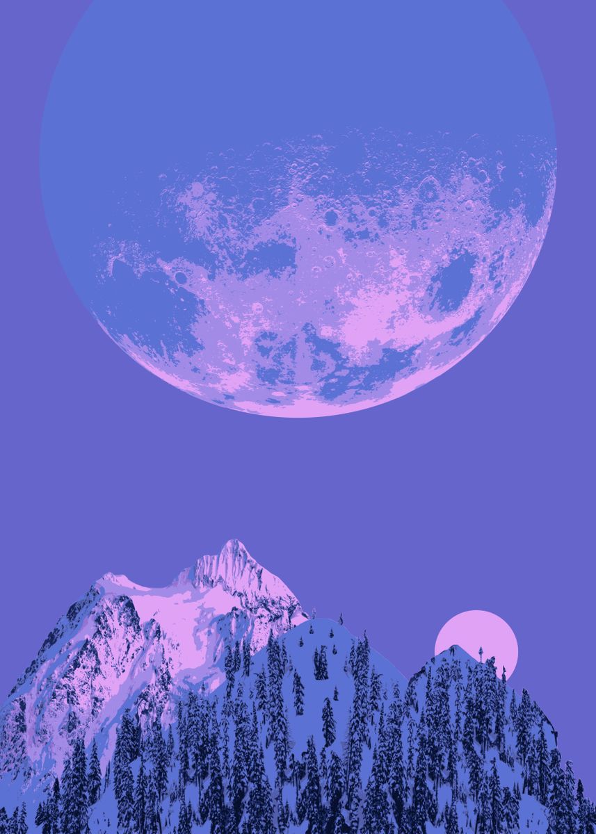 'Alpine Glows Purple' Poster, picture, metal print, paint by Chris ...