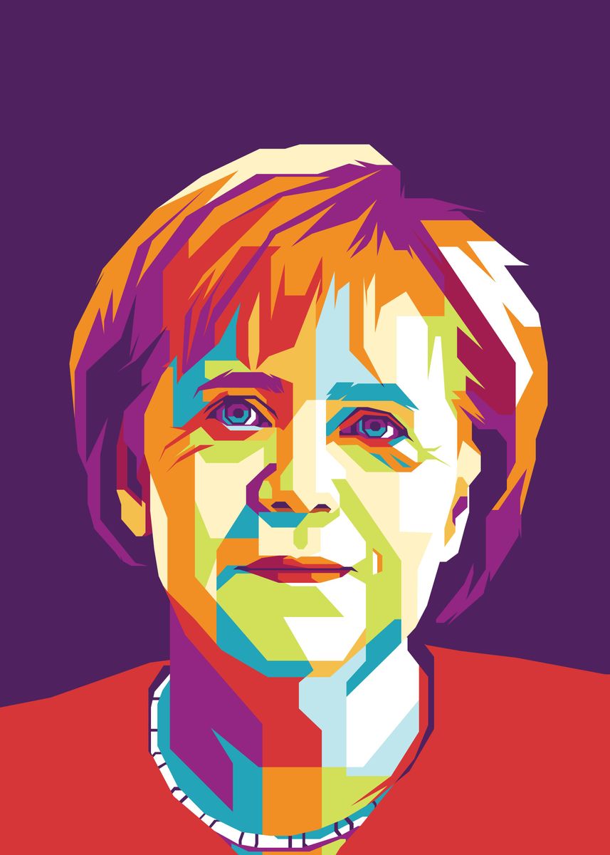 'Merkel' Poster, picture, metal print, paint by Jack | Displate