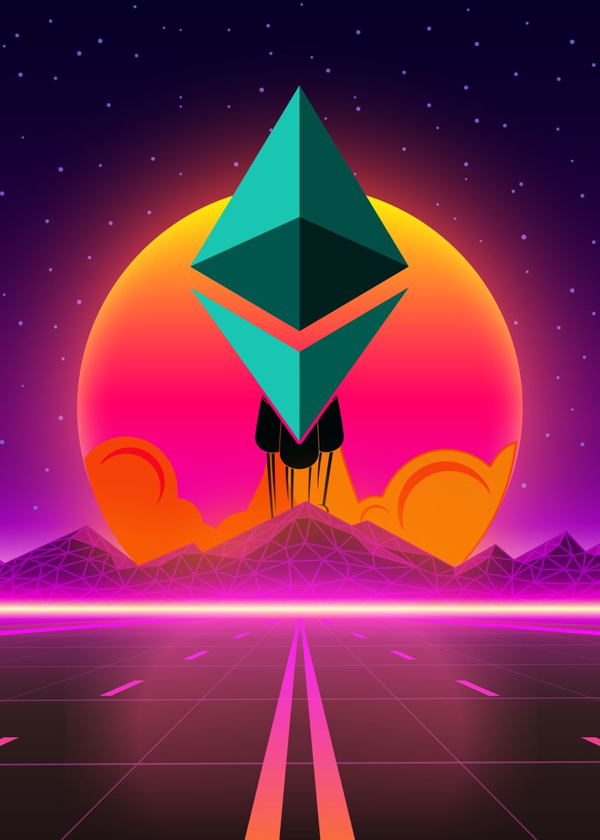 'Ethereum Rocket' Poster, picture, metal print, paint by Grand Art ...