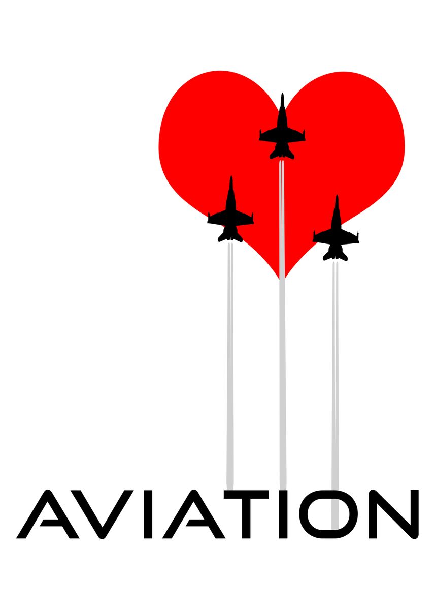 'I Love Aviation' Poster, picture, metal print, paint by Art Ofphotos ...