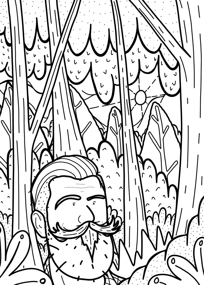 'The bearded explorer' Poster, picture, metal print, paint by Steve ...