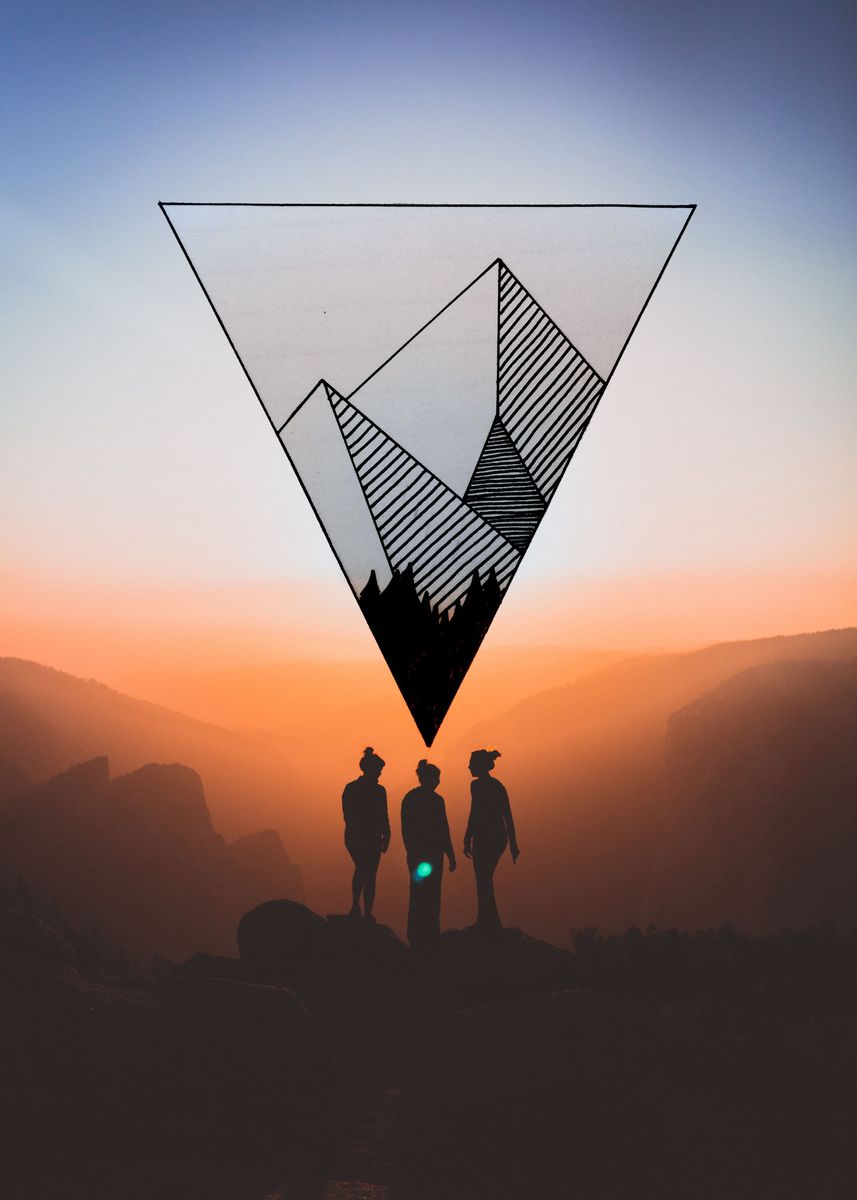'triangle black mountain' Poster by JMdrawings | Displate