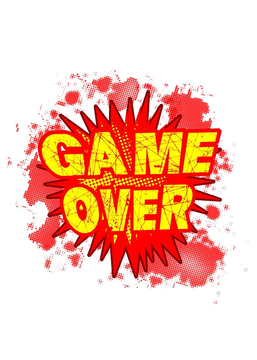 'Game Over Cartoon Explosio' Poster by HomeStead Digital | Displate