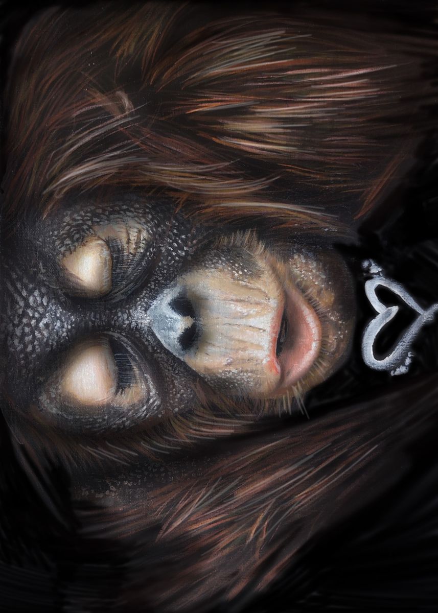'Orangutan Love' Poster, picture, metal print, paint by Neil Gorman ...
