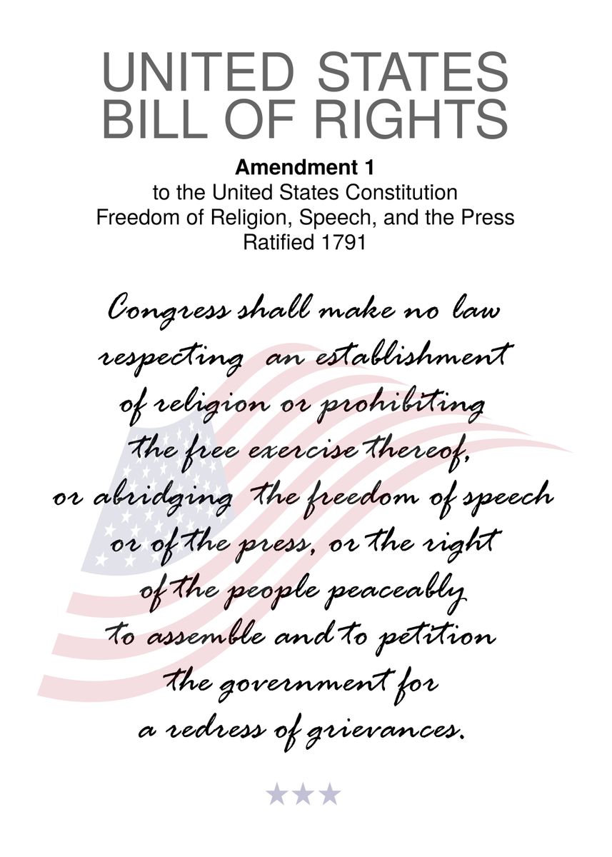 'USA Bill Of Rights 1' Poster, picture, metal print, paint by Art ...