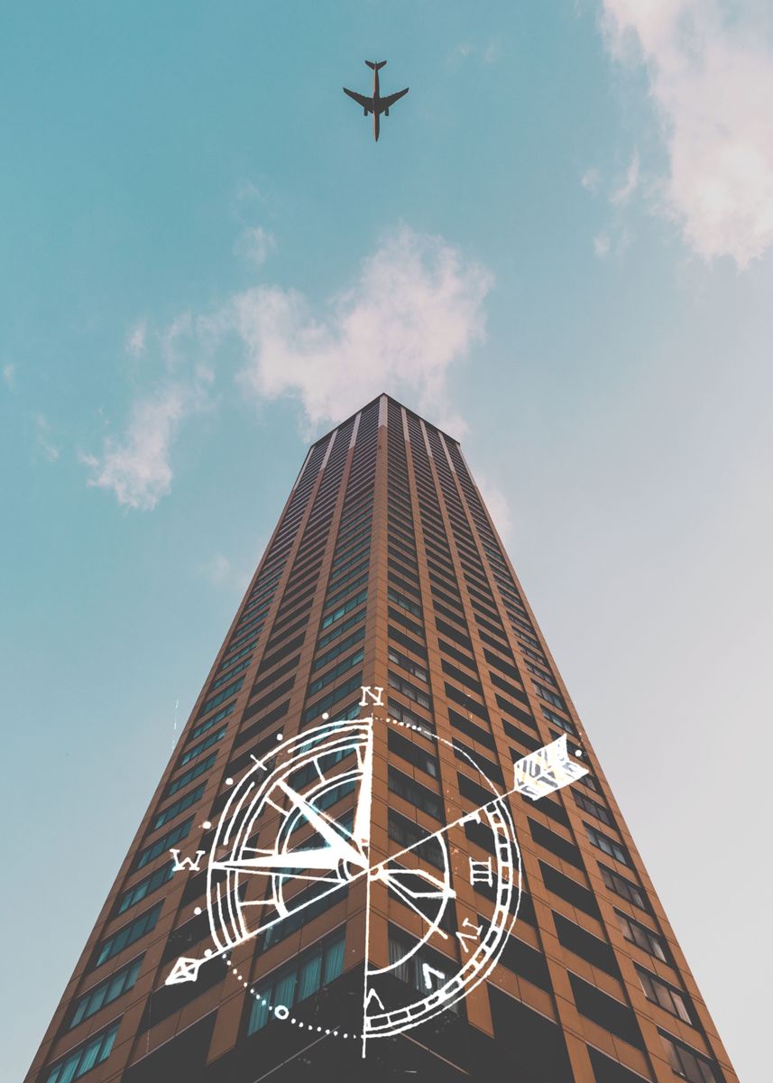 'flying compass' Poster, picture, metal print, paint by JMdrawings ...