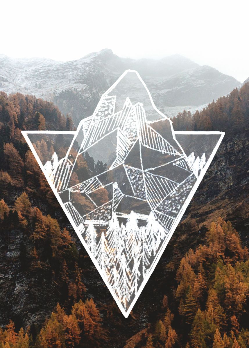 'autumn mountain' Poster by JMdrawings | Displate