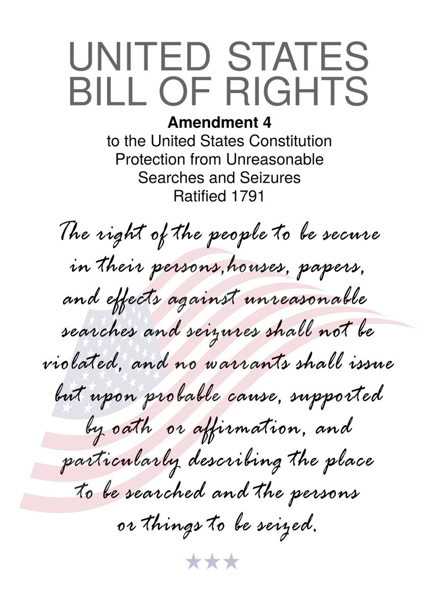 'USA Bill Of Rights 4' Poster, picture, metal print, paint by Art ...